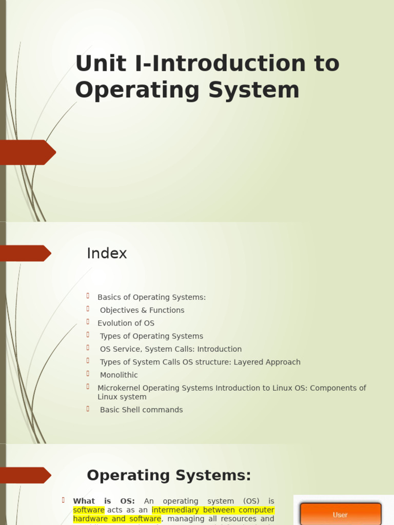 Unit I-Introduction To Operating System | PDF | Operating System | Peer ...