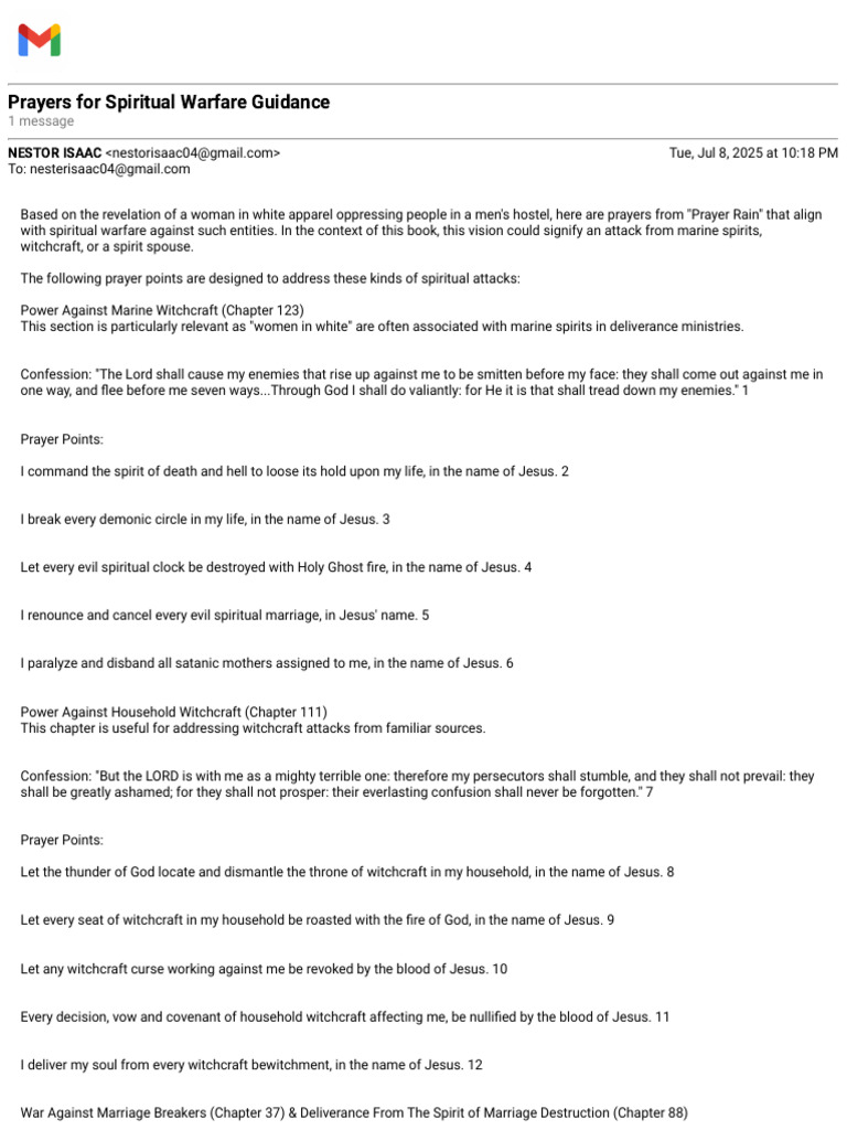 Spiritual Warfare Prayer Guide | PDF | Spiritual Warfare | Deliverance ...