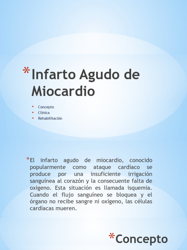 Infarto Agudo de Miocardio: Síntomas y Rehabilitación | PDF | Infarto ...