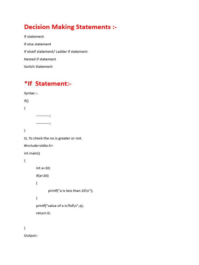 5.decision Making Statements | PDF