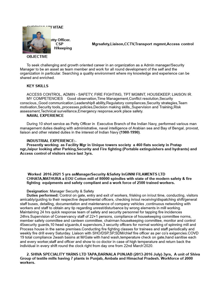 Resume Jai Singh | PDF | Firefighting