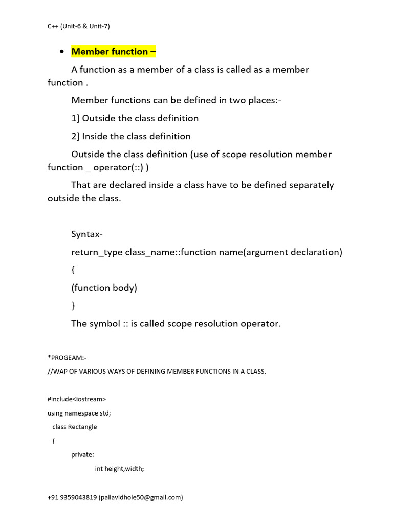 Unit 7 Array of Object | PDF | C++ | Namespace