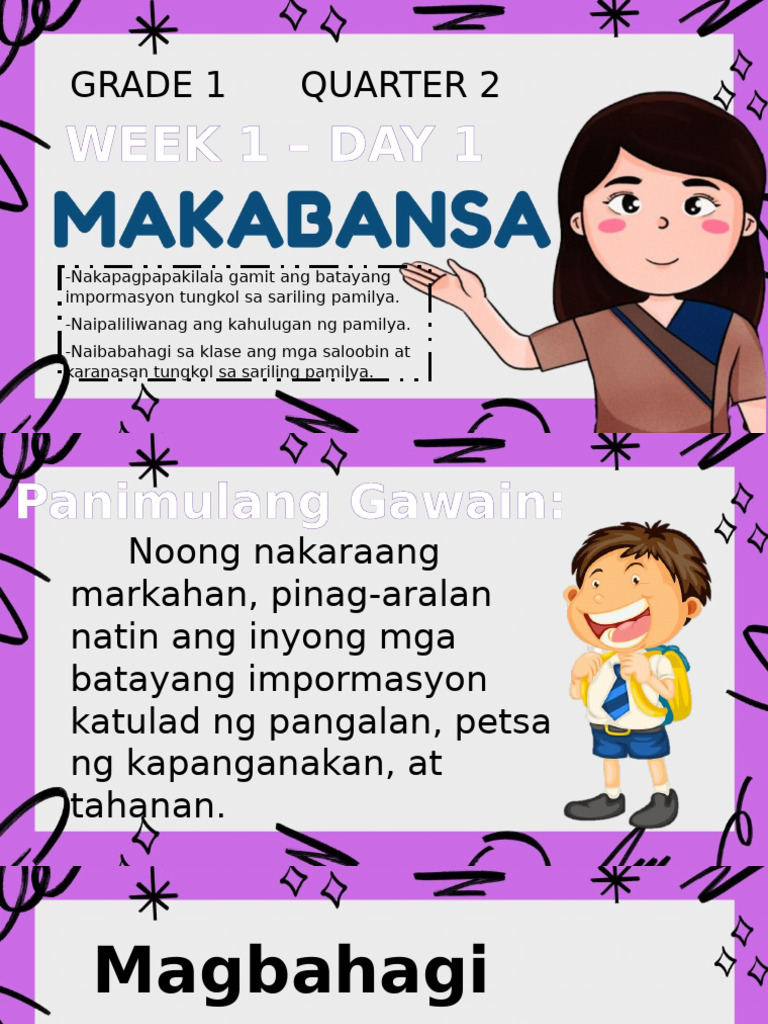 Grade 1 q2 Makabansa Week 1 | PDF