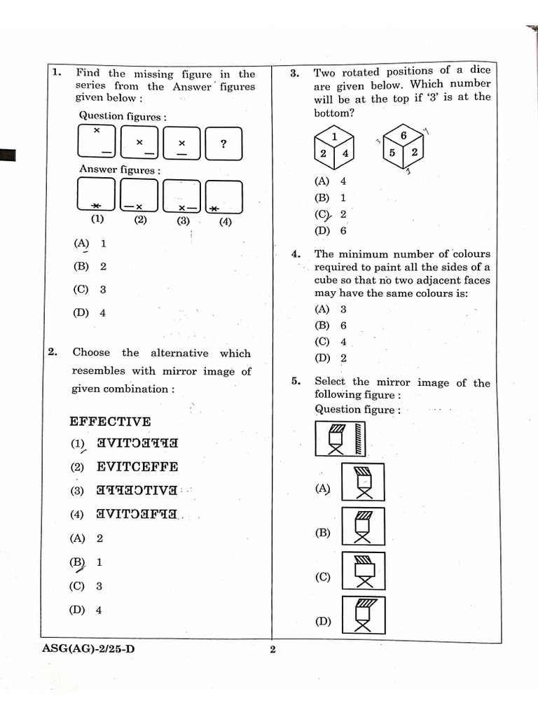 Today's AG ASO Math & Reso Ques Paper | PDF