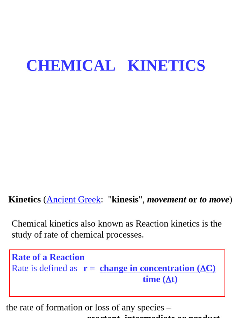 Understanding Chemical Kinetics Basics | PDF | Reaction Rate ...