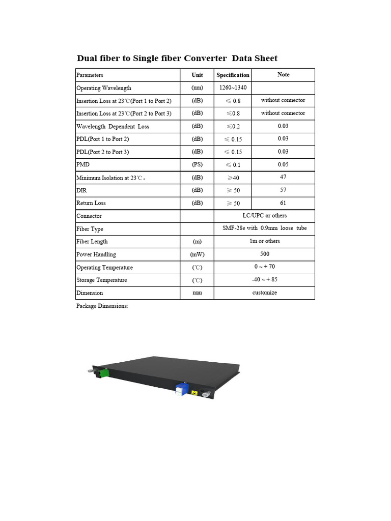 Dual Fiber To Single Fiber Converter BIDI 1260-1340 (1) (2025!08!05 00 ...
