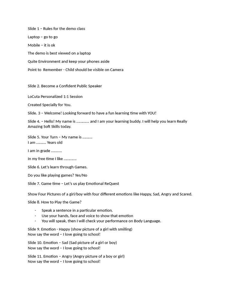 Public Speaking Skills Demo Class Guide | PDF | Body Language | Public ...
