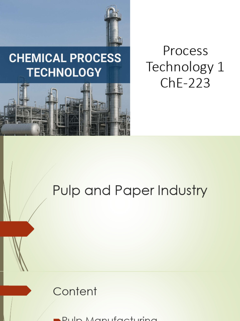 Pulp and Paper Manufacturing Process | PDF | Pulp (Paper) | Cellulose