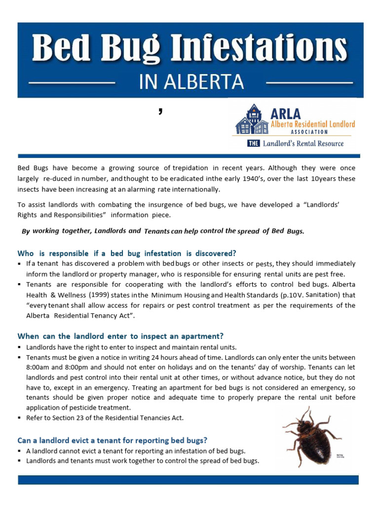Bed Bug Rights Responsibilities 2016 | PDF | Leasehold Estate | Landlord