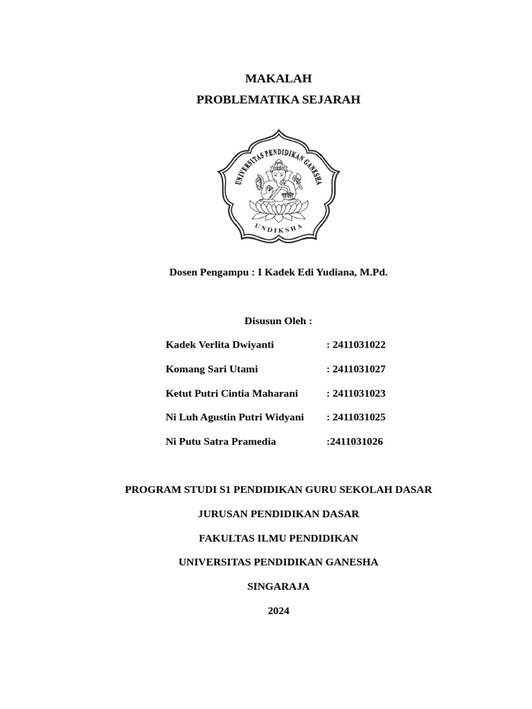 Problematika Penafsiran Sejarah | PDF
