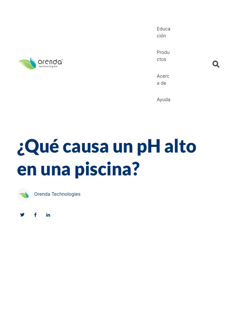 Causas del pH alto en piscinas | PDF | Ph | Dióxido de carbono
