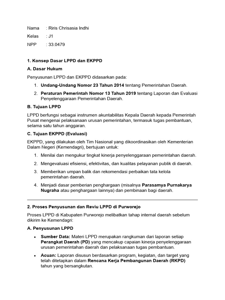 LPPD dan EKPPD: Proses dan Evaluasi Purworejo | PDF