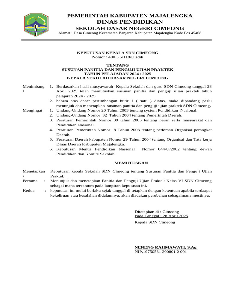 Naskah Ujian Praktek 2024-2025 | PDF