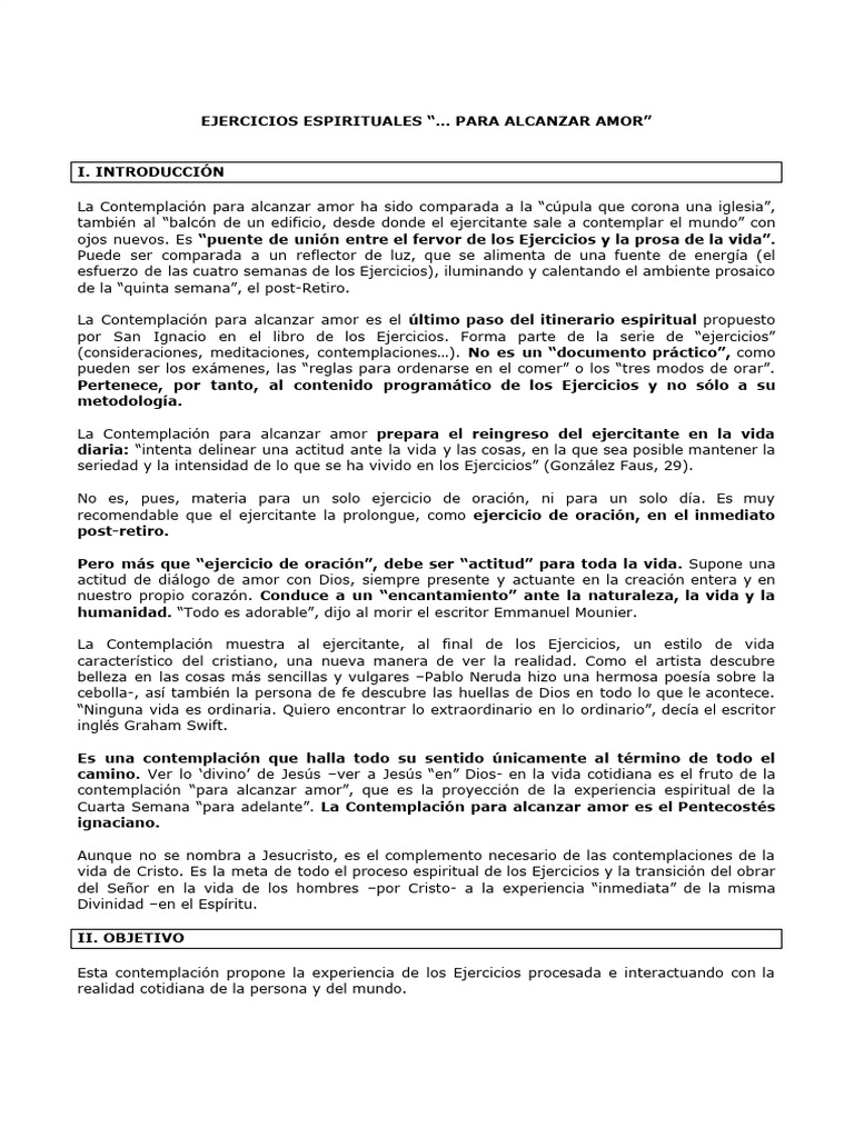 1 - Contemplación para Alcanzar Amor | PDF | Amor | Misticismo