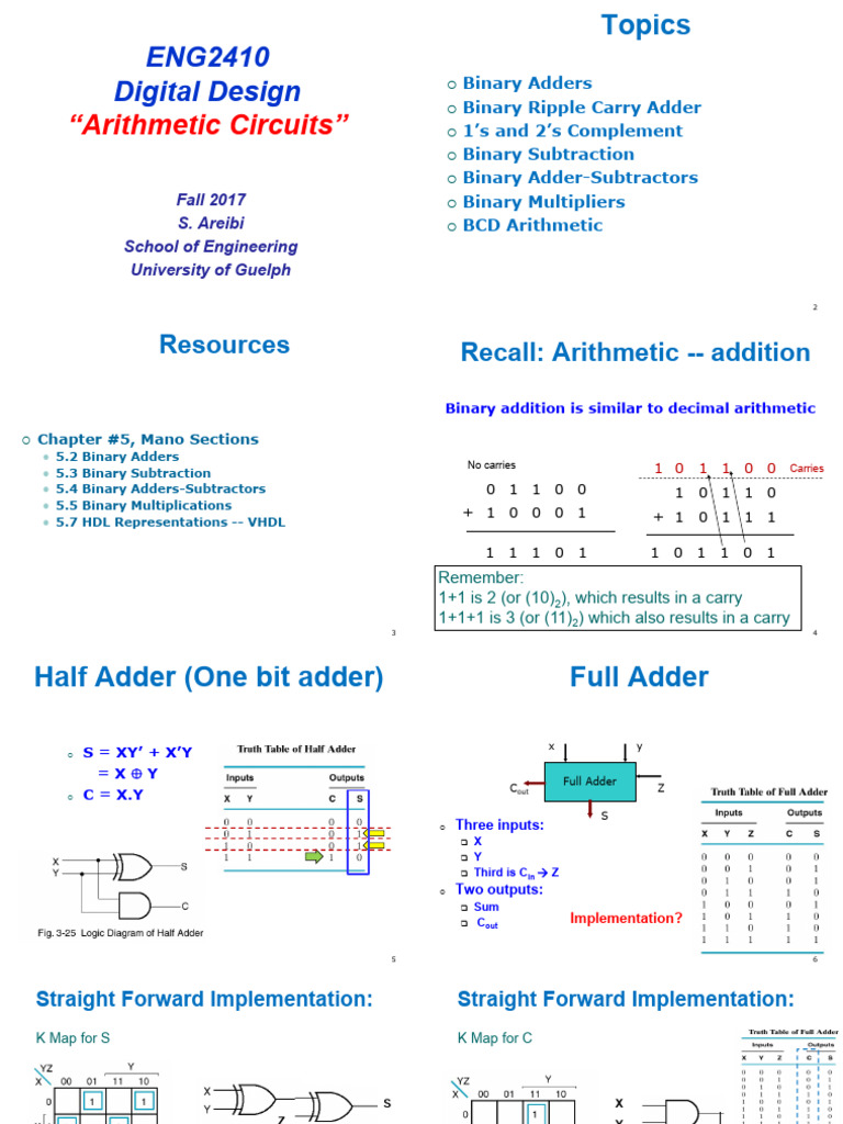 Chapter 3 - Arithmetic Circuits | PDF | Subtraction | Logic Gate