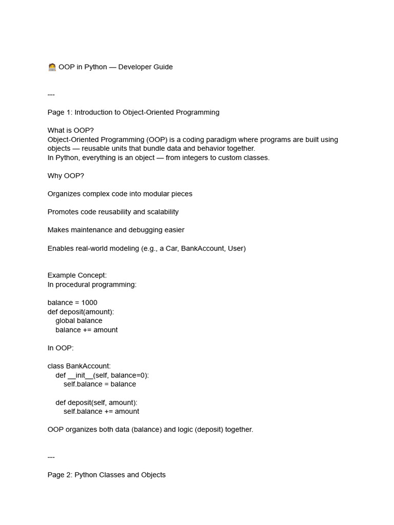 My first python guid | PDF | Class (Computer Programming) | Object Oriented Programming