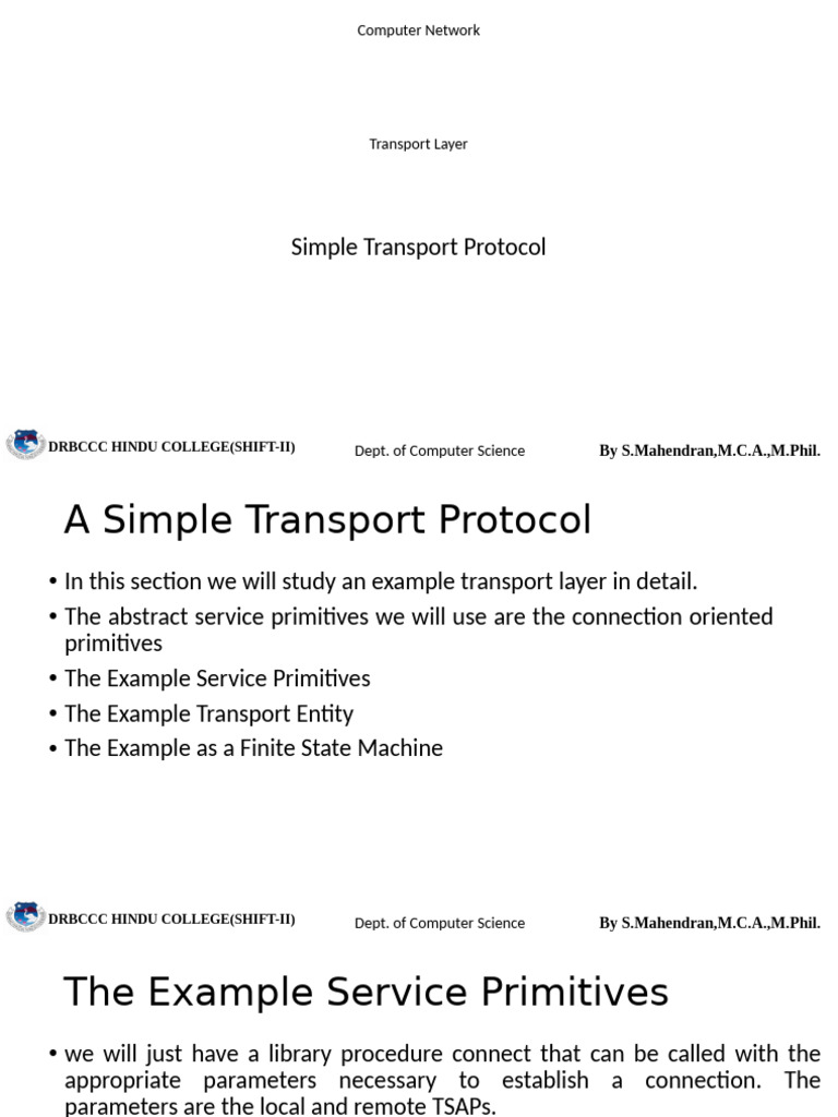 Simple Transport Protocol Overview | PDF | Computer Architecture ...