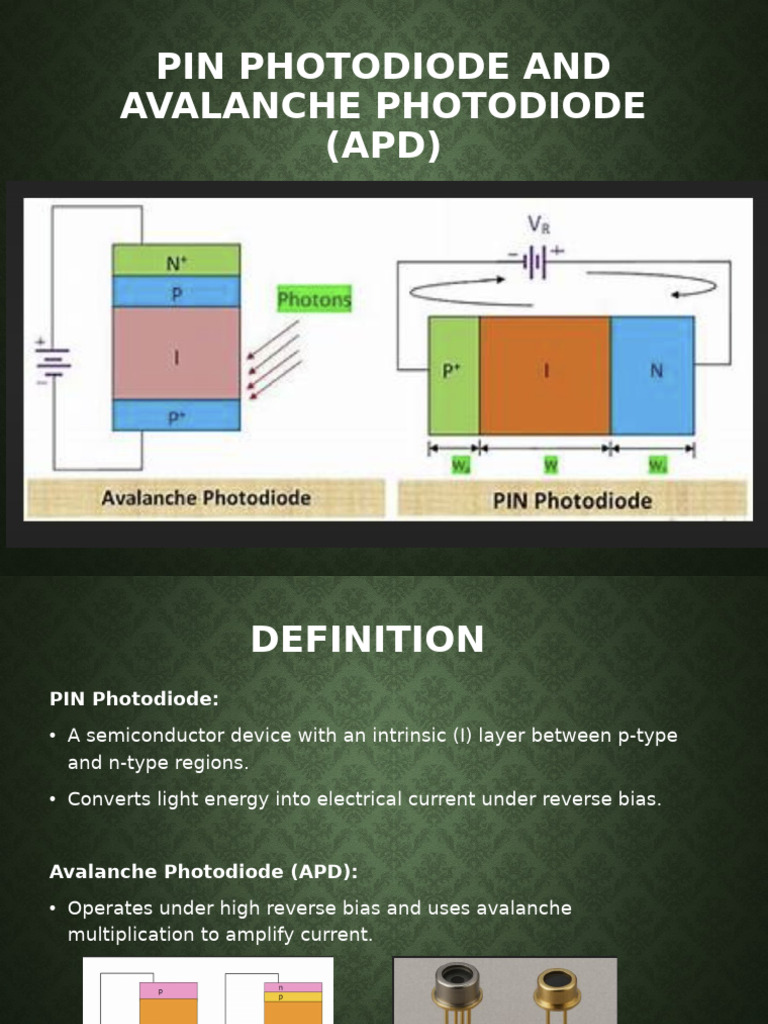 PIN vs APD Photodiodes Explained | PDF | Computer Engineering | Light