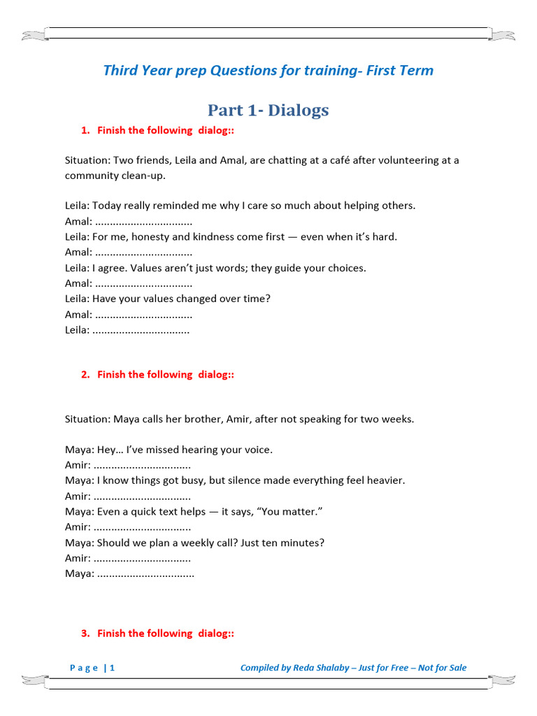 3rd Prep Reading, Writing ND Dialogs | PDF | Artificial Intelligence ...