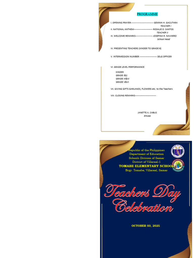 Teachers Day Program | PDF