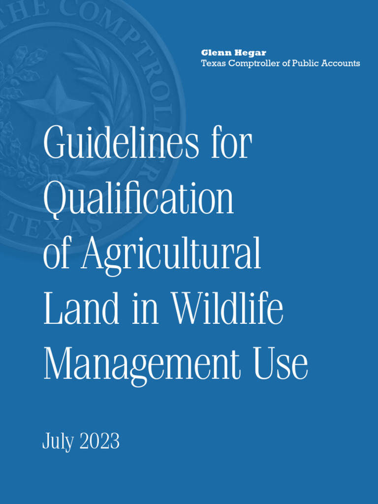 Guidelines For Qualification of Agricultural Land in Wildlife ...