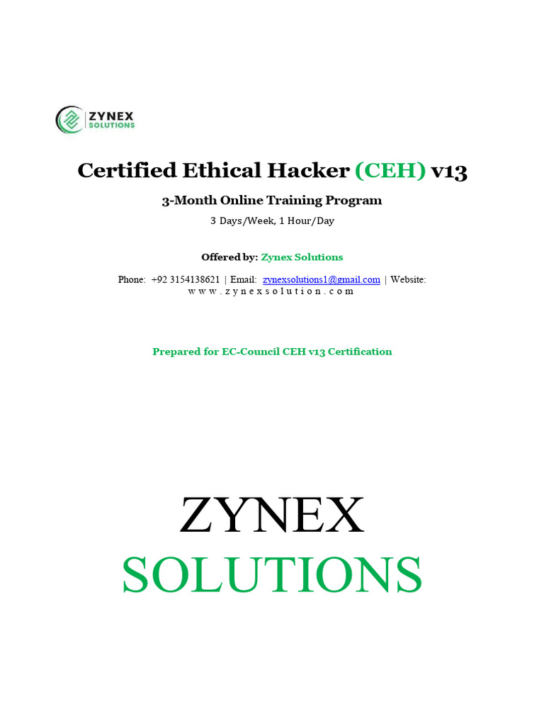 CEH Course Outline 3 Month Schedule | PDF | Malware | Security