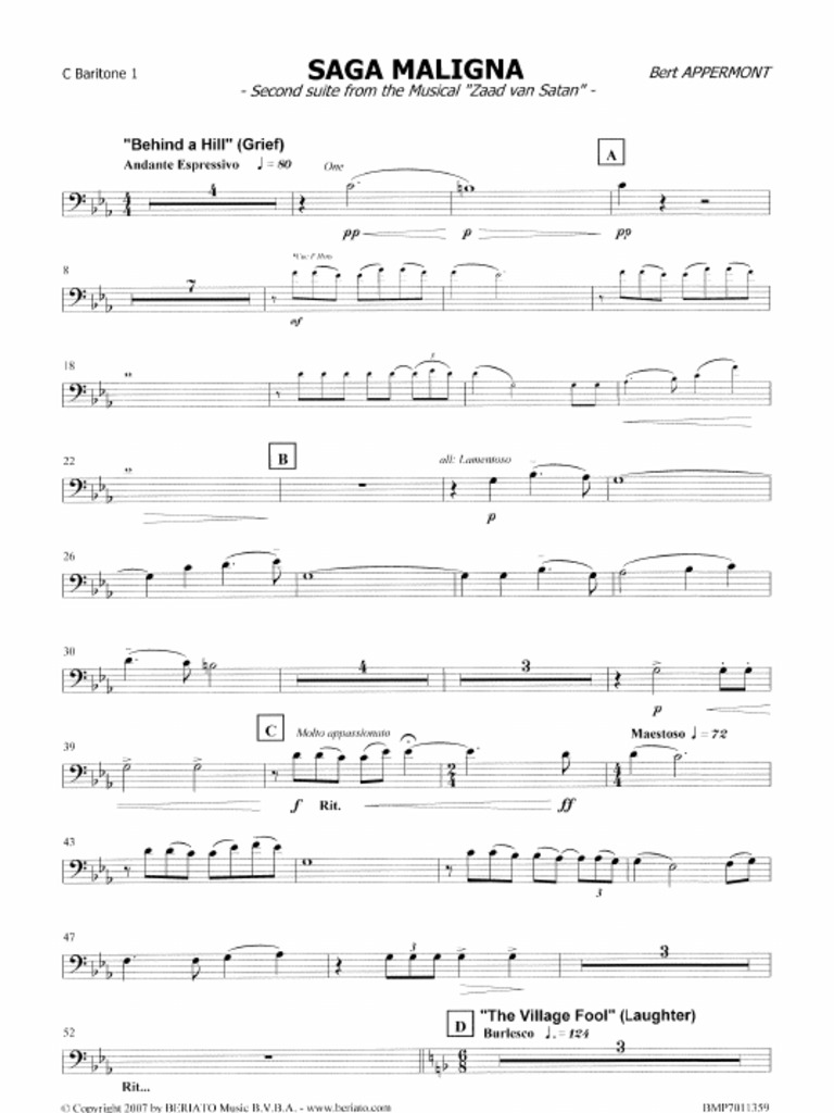 Saga Maligna Noten Blech 2 Und Perc. | PDF