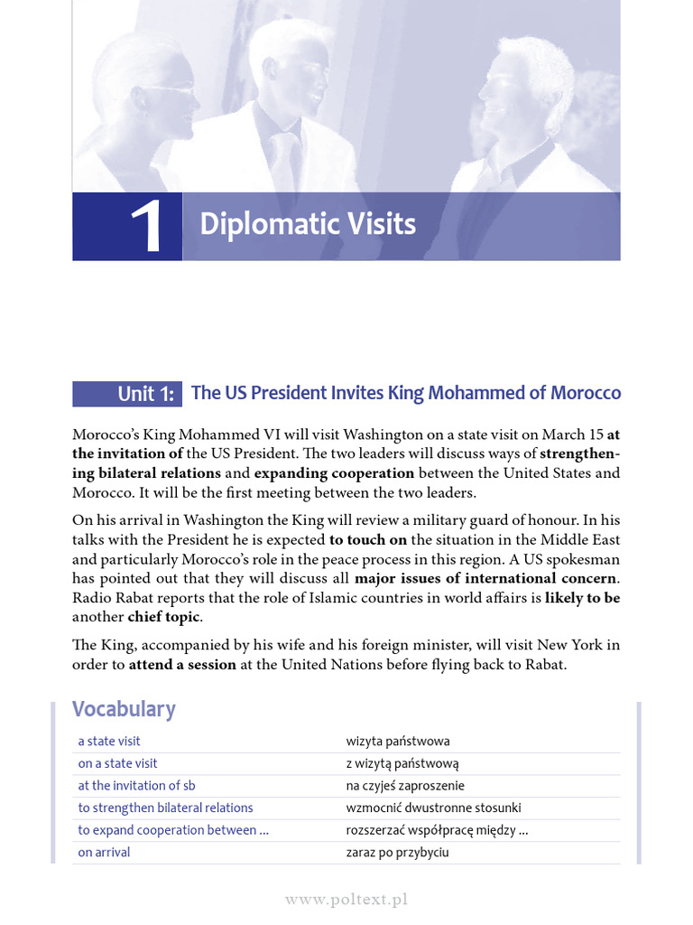 English For Business and Politics - Diplomatic Visits | PDF