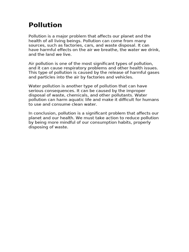Understanding Pollution's Impact | PDF