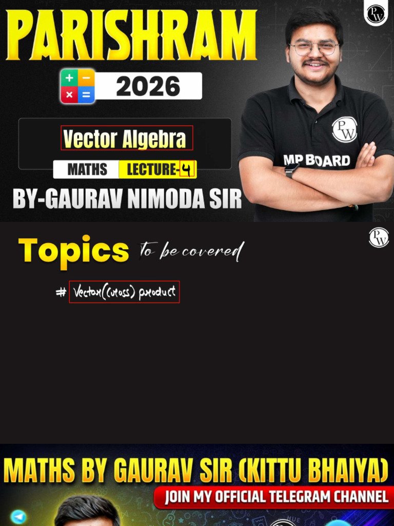 Vector Algebra 04 Class Notes | PDF