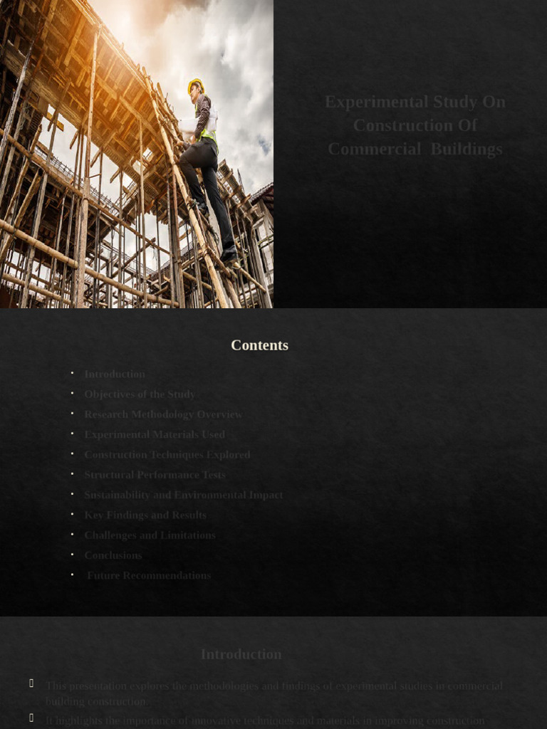 Experimental Study on Commercial Building Construction | PDF | Concrete ...