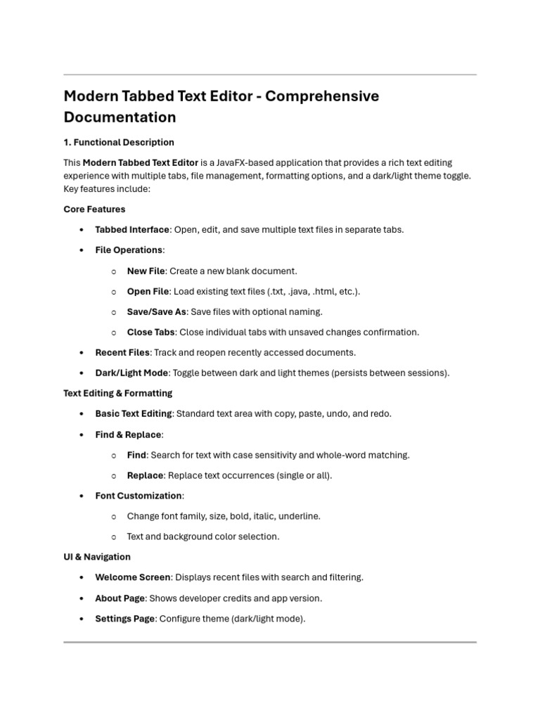 Modern Tabbed Text Editor | PDF | Computer File | Window (Computing)