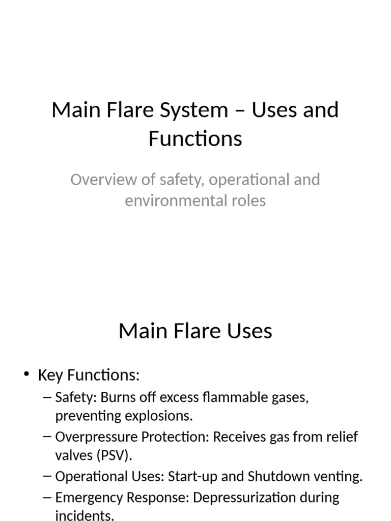 Main Flare System: Safety & Functions | PDF