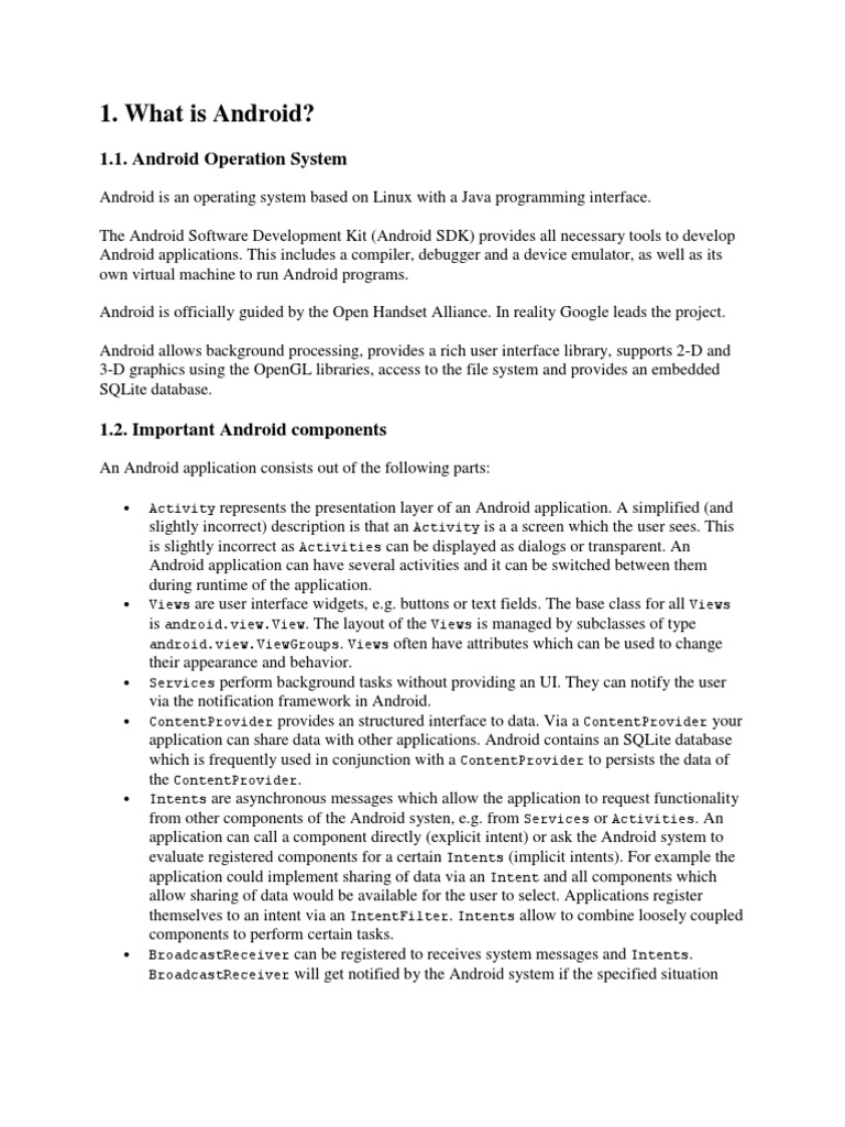 What Is Android? | PDF | Android (Operating System) | Java (Programming Language)