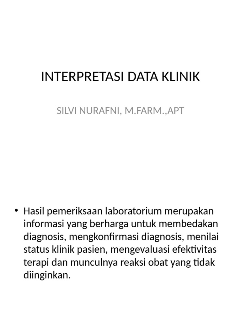 Interpretasi Data Klinik | PDF