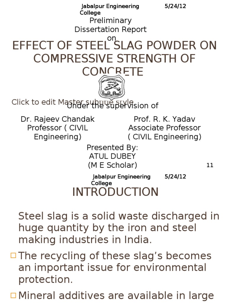 Effect of Steel Slag Powder On Mechanical Properties | PDF | Concrete ...