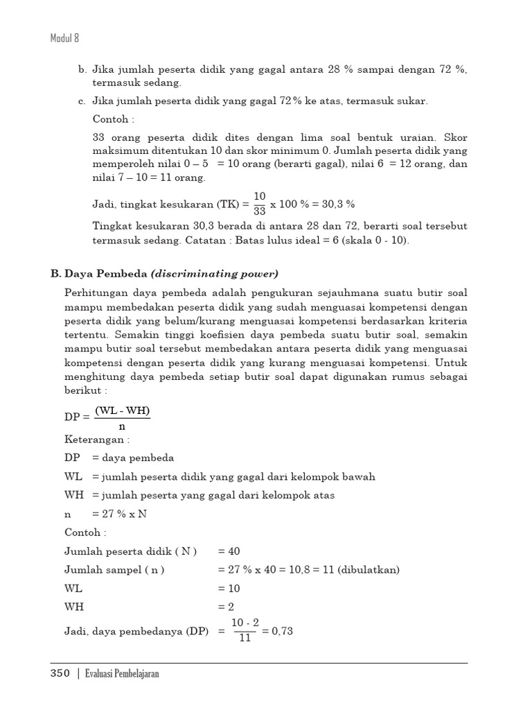 Analisis Daya Pembeda Soal Ujian | PDF