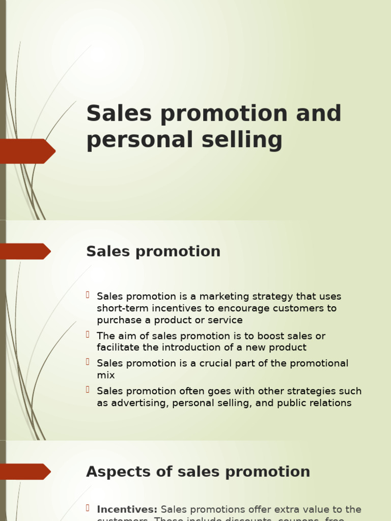 Sales Promotion and Personal Selling | PDF | Sales | Business Economics