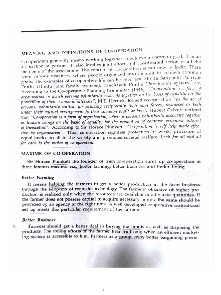 Cooperation - Meaning, Principles | PDF