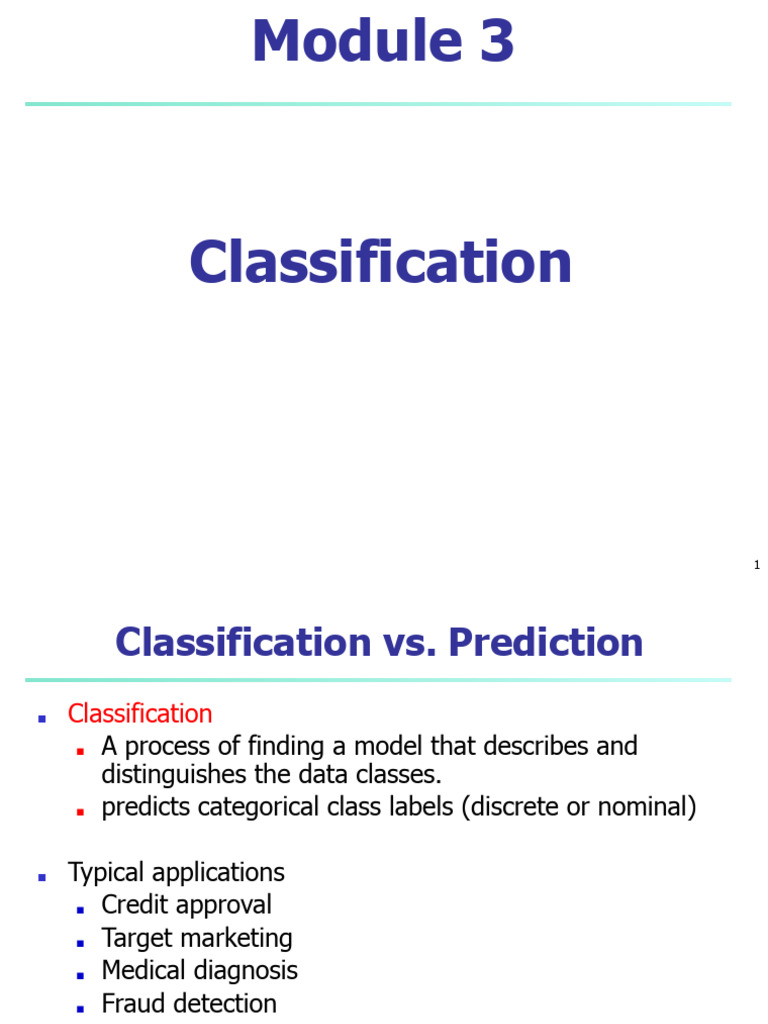 Module 3.1 - Classification - Decision Tree Algorithm | PDF | Statistical Classification ...