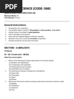 Class 10 Science Sample Paper 2026 | PDF