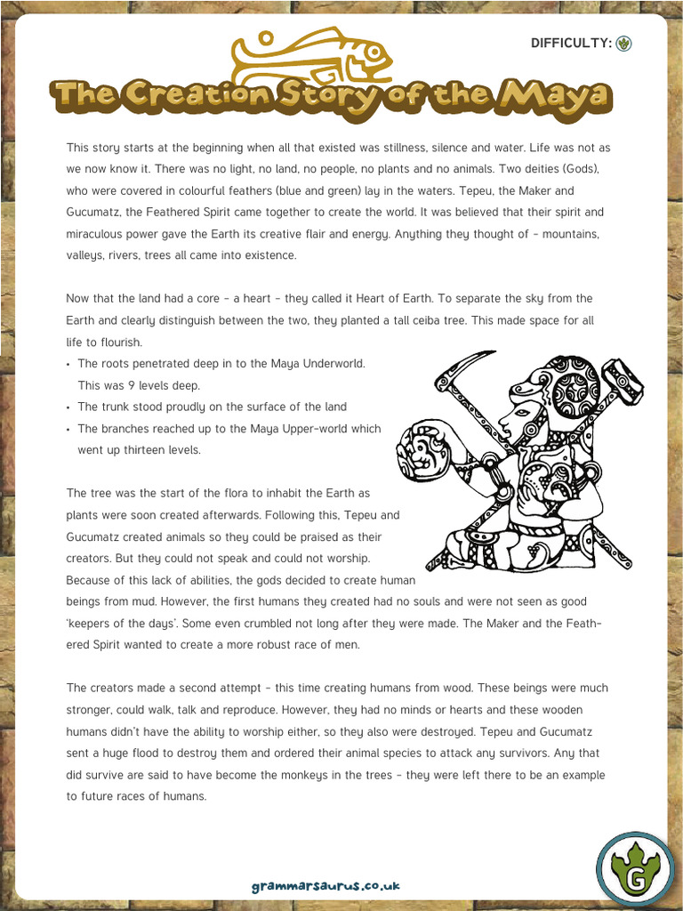 EASY The Creation Story of The Maya 1 | PDF
