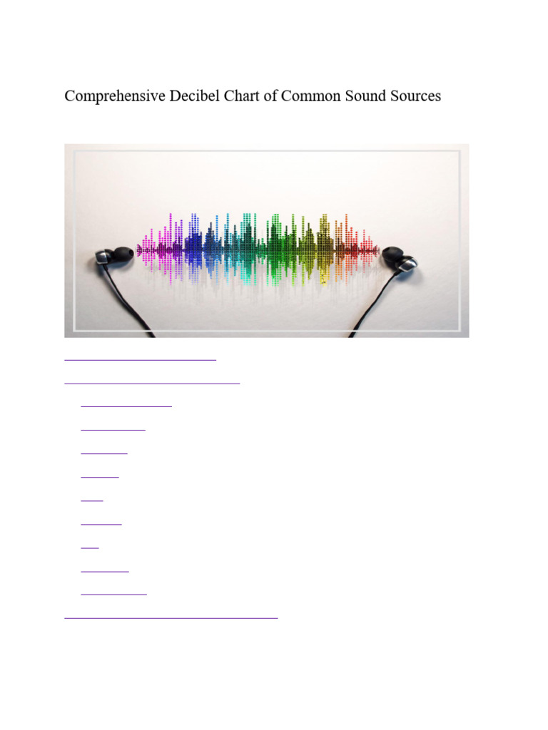 Decibel Levels of Common Sounds Chart | PDF | Noise | Decibel