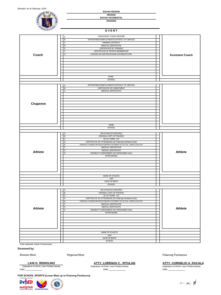 Davao Region Sports Documentation Guide | PDF | Evidence | Multi Sport ...