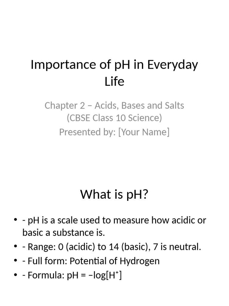 Importance of PH in Everyday Life | PDF