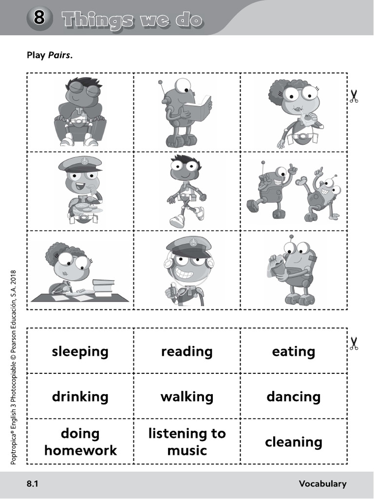Unit 8 - Things We Do - Memroy Game | PDF