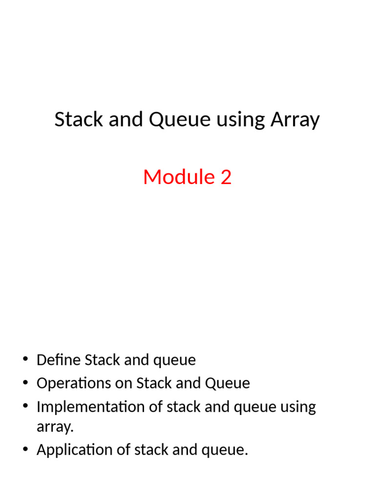 Stack and Queue Using Array | PDF | Queue (Abstract Data Type) | Computer Science
