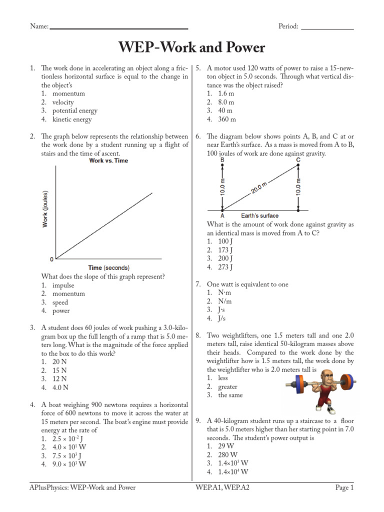 16 Wep-Work and Power | PDF | Force | Momentum