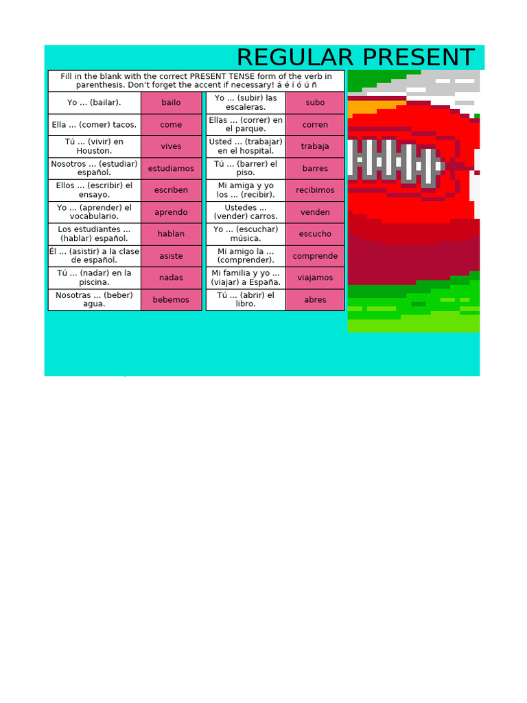 Copy of Regular Present Tense Verbs (Fall) | PDF | Música grabada