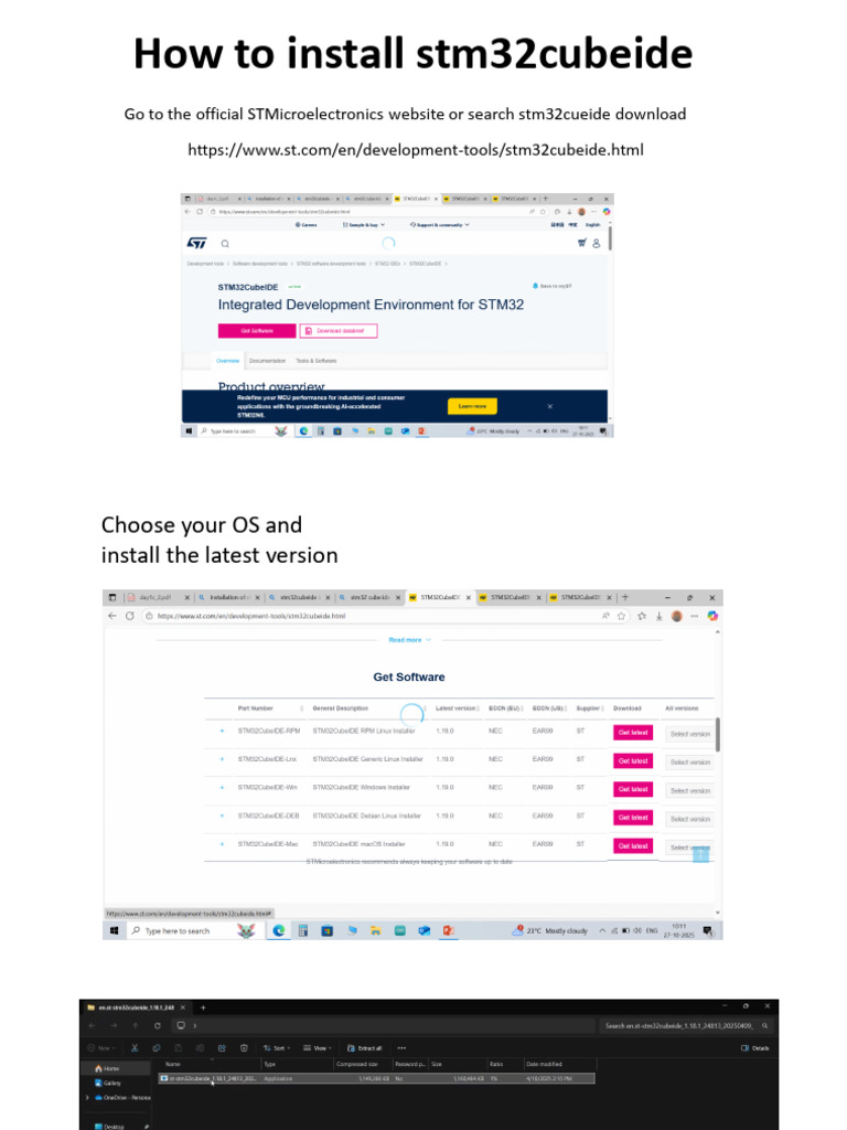 Installation Process of Stm32cubeide and Stm32cubeprogrammer | PDF